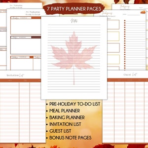 Printable Thanksgiving Planner, Instant Download Planner, Holiday ...