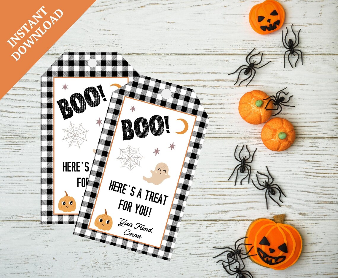 Halloween Favor Tags Trick or Treat Tags Printable Halloween - Etsy