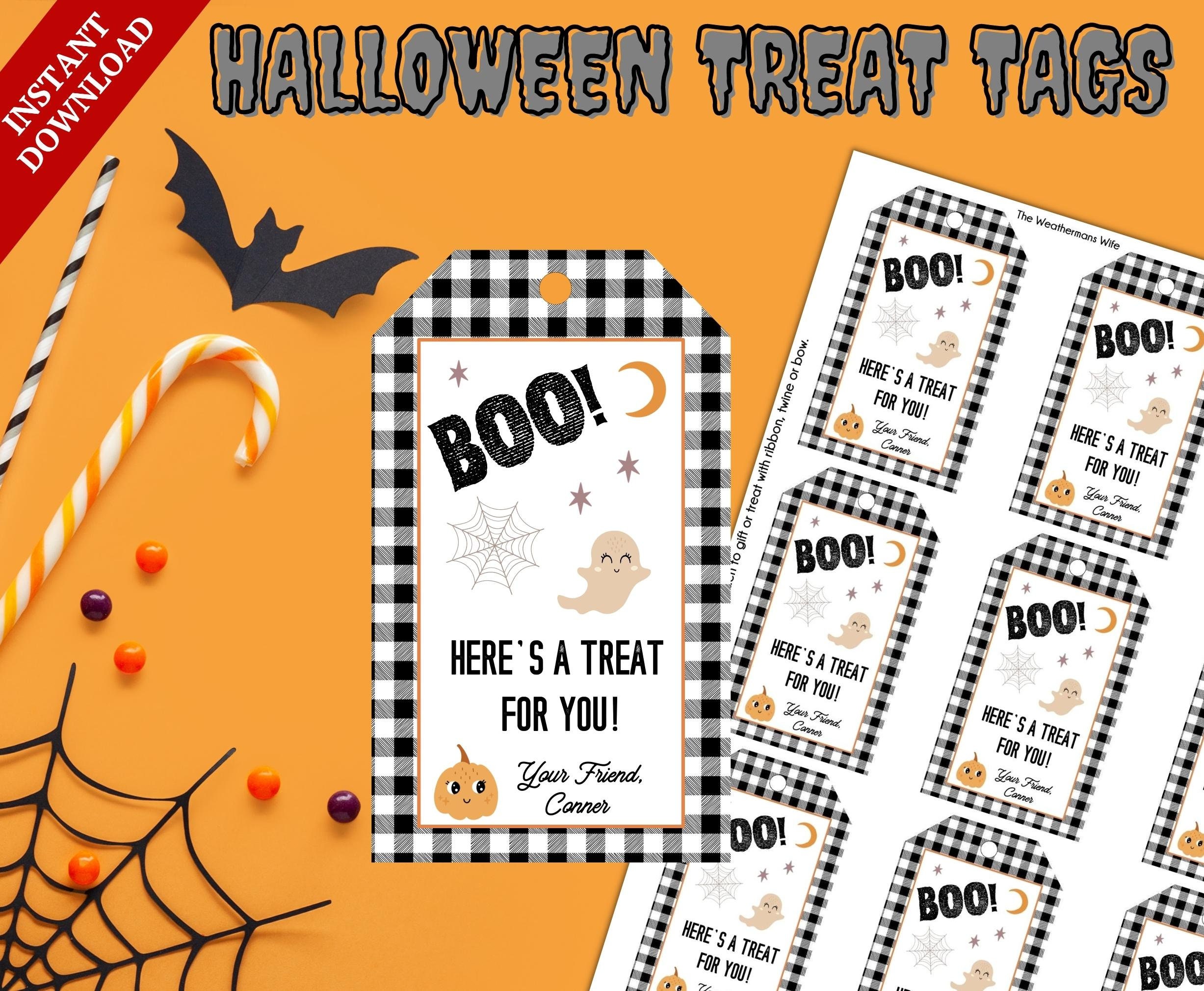 Halloween Favor Tags Trick or Treat Tags Printable Halloween - Etsy