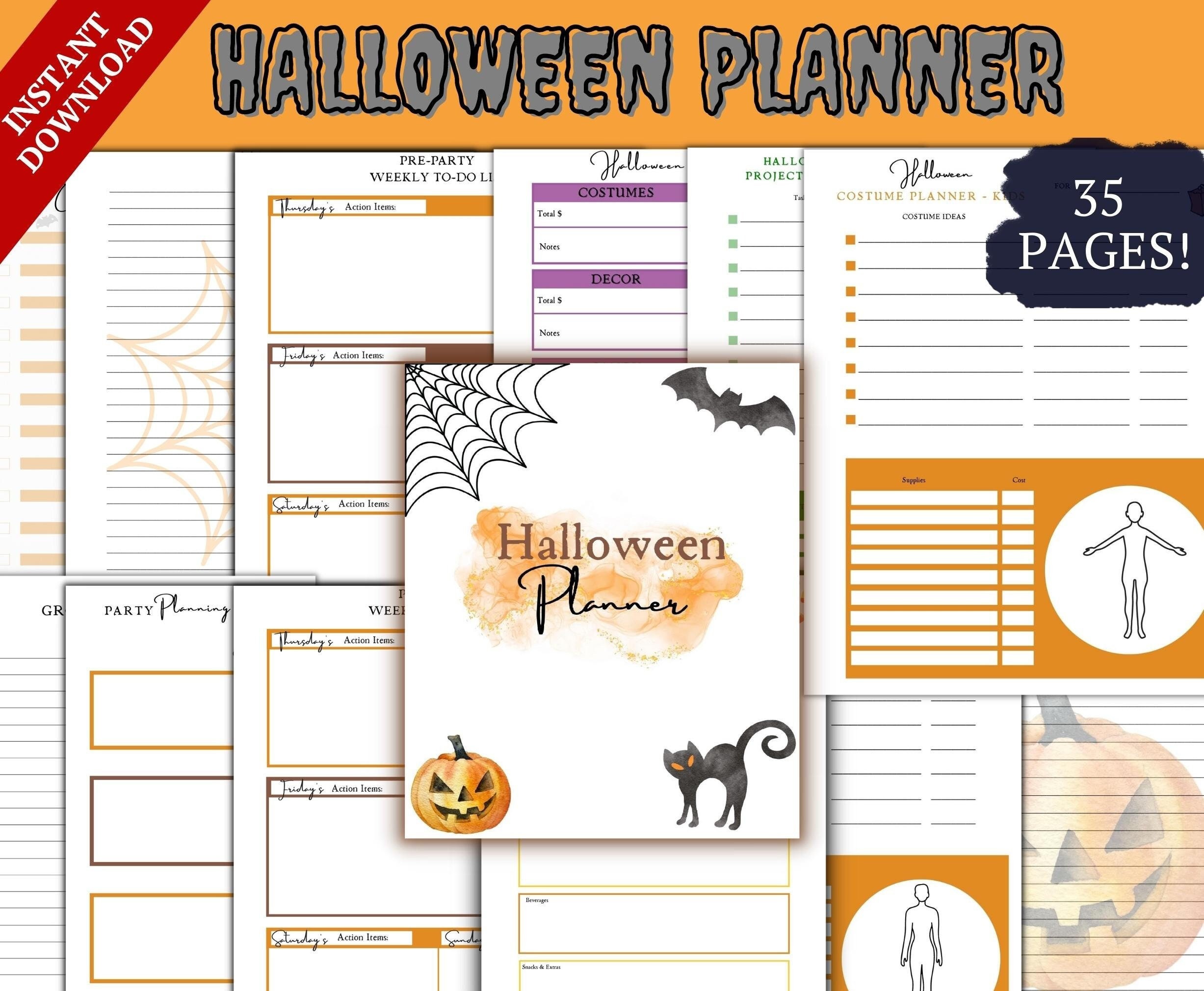 Printable Halloween Planner, Halloween Organizer, Holiday Planner ...