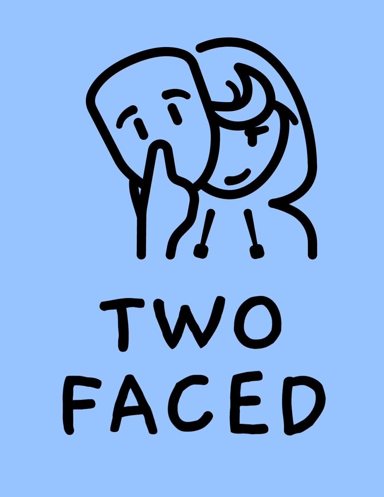 Anonymous Two Faced Card - Etsy