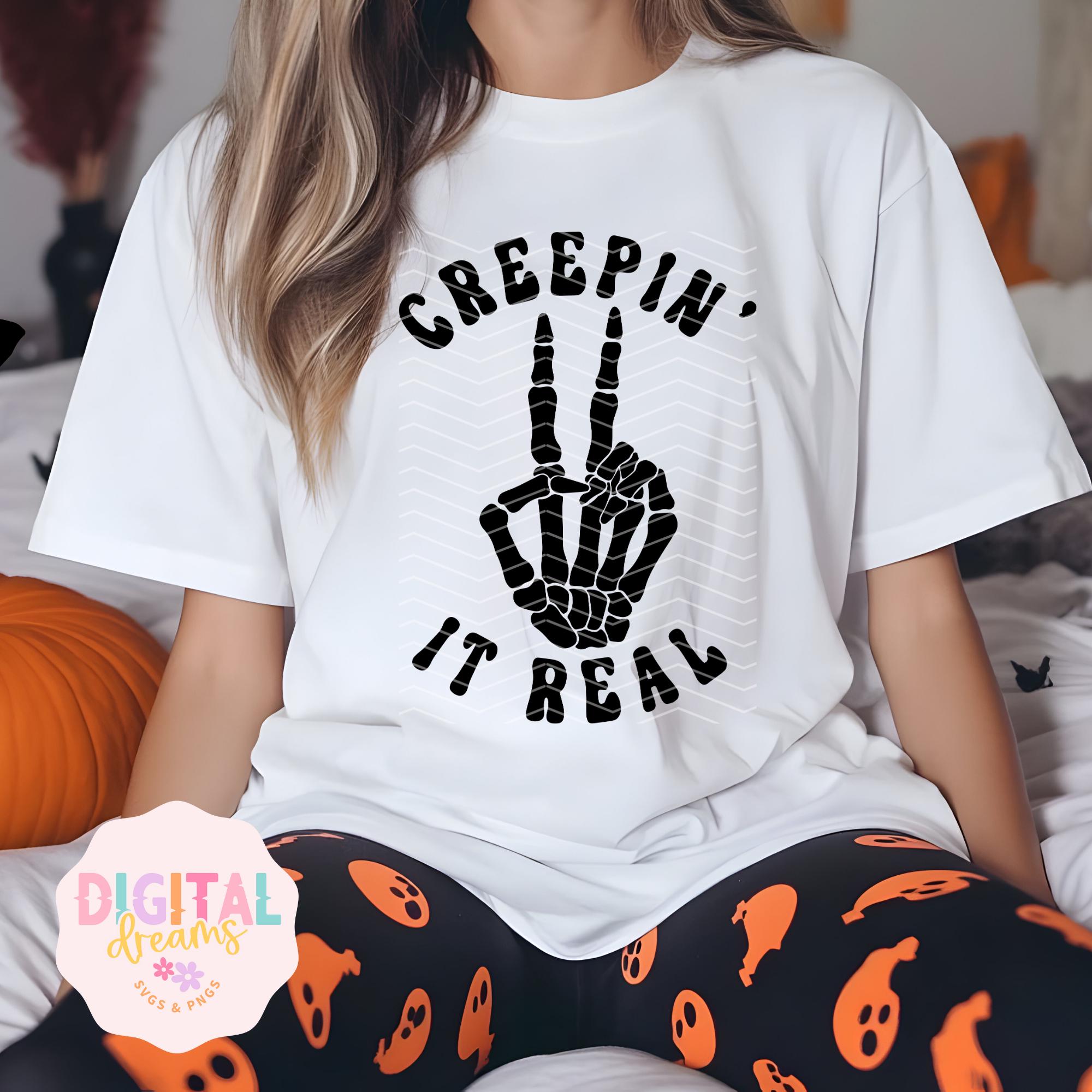 Creepin' It Real Skeleton Hand SVG, Halloween Shirt Design - Etsy