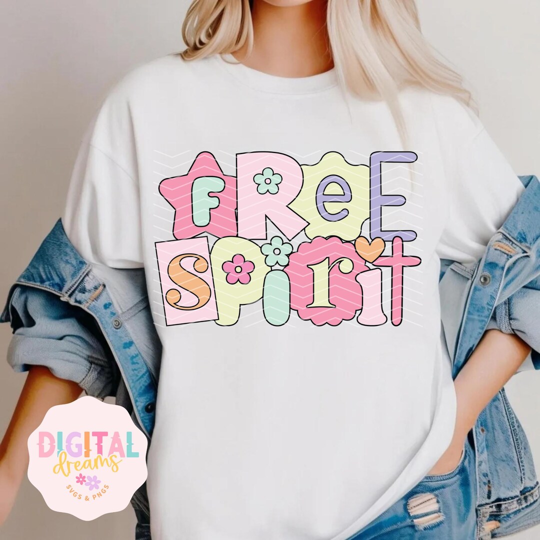 Free Spirit Ransom Letters Sublimation PNG, Boho Free Spirit ...