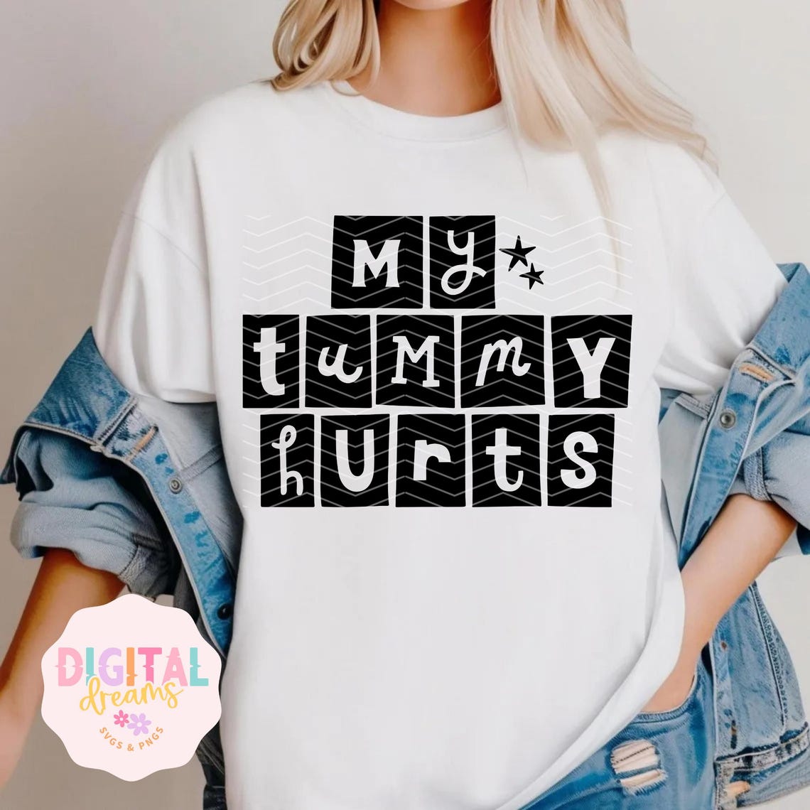 My Tummy Hurts Ransom Letters Svg Png, Funny Trendy Svg Png, Retro ...