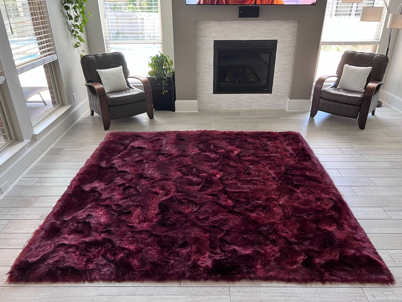 Square Faux Sheepskin Rug – Soft - Plush, Multiple Colors & Sizes ...