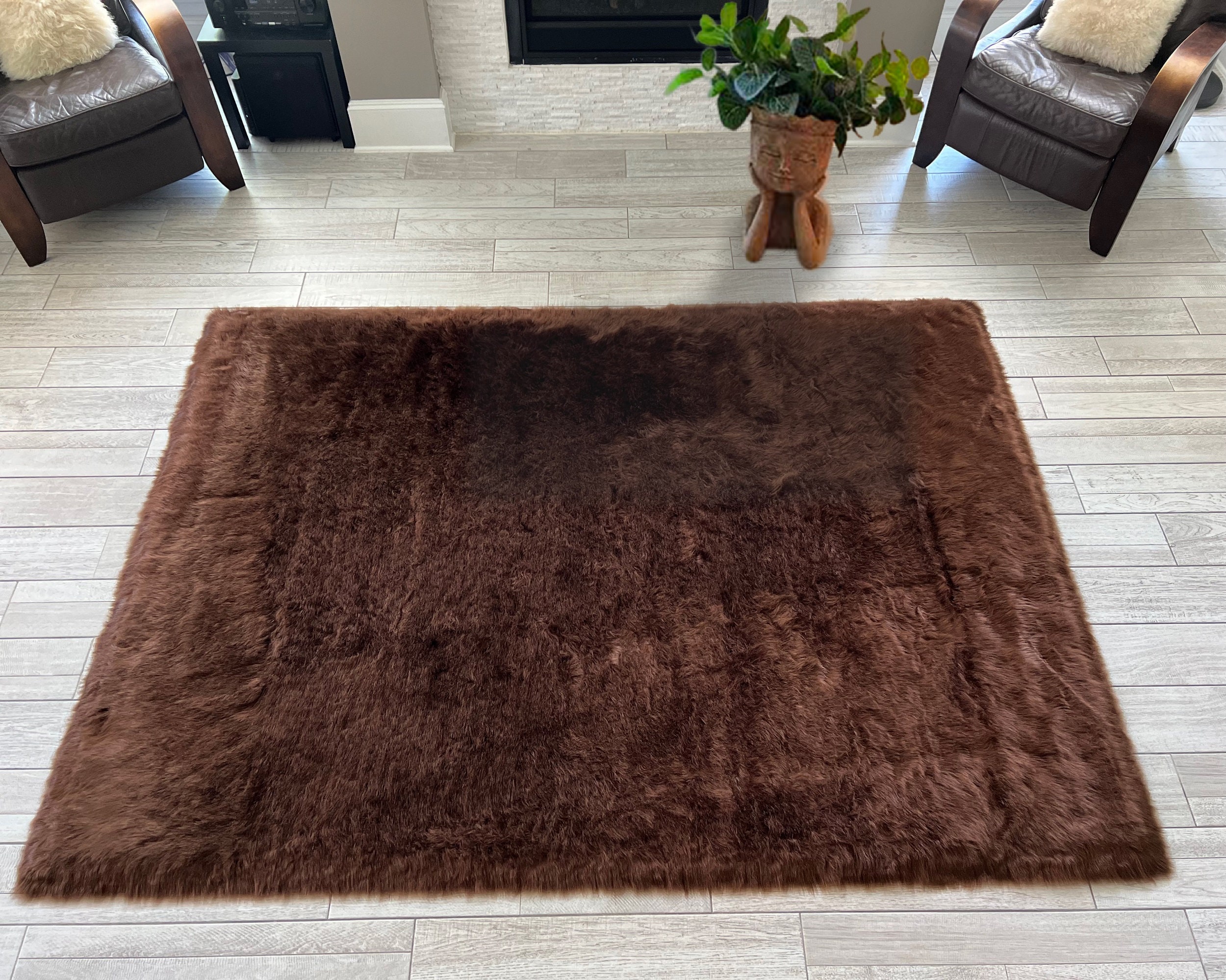 Faux Sheepskin Super Soft,square Shape Area Rug,plush Fur Shaggy Silky ...