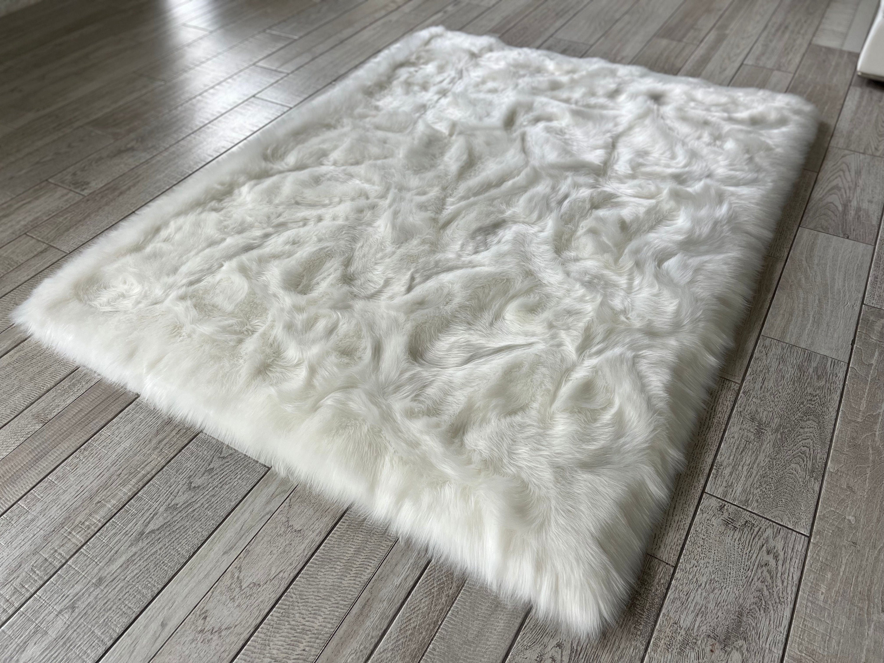 Faux Sheepskin Super Soft, Rectangular Shape Area Rug, Plush Fur Shaggy ...