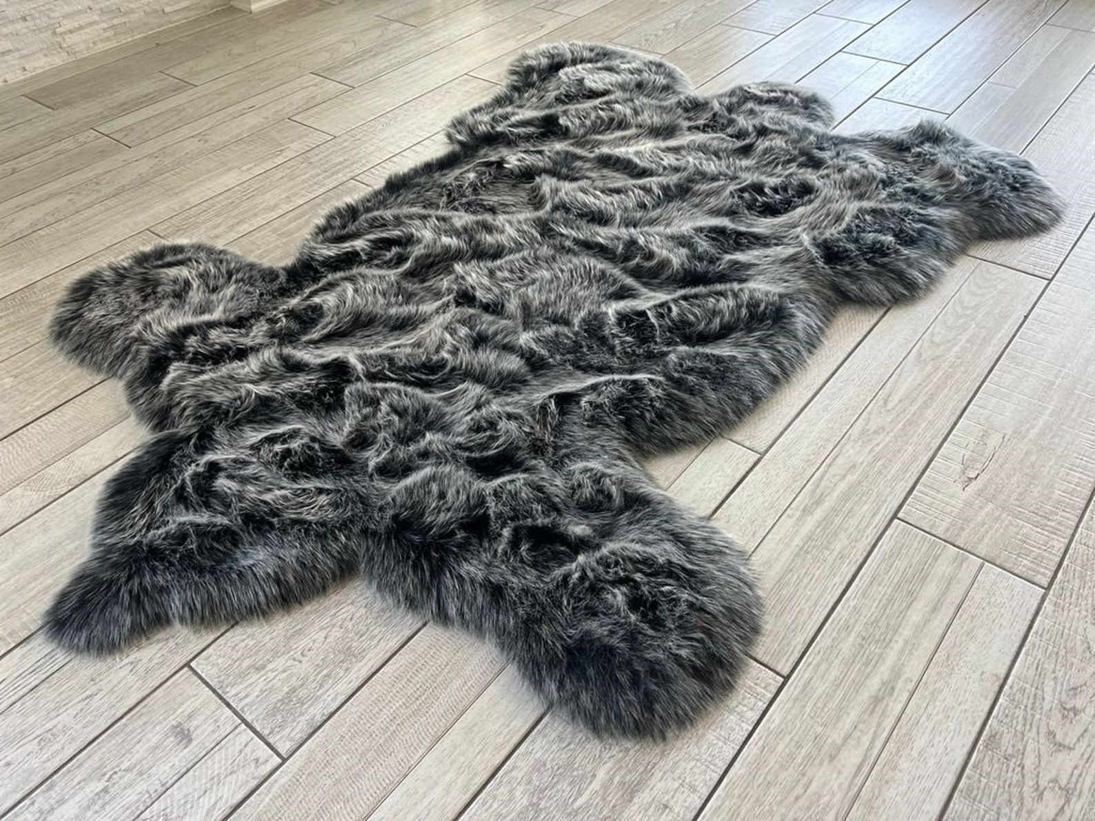 Faux Sheepskin BEAR Shape Rug-colored - Etsy