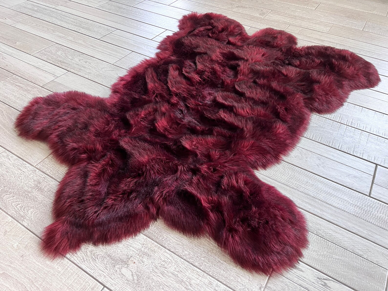 Faux Sheepskin BEAR Shape Rug-colored - Etsy
