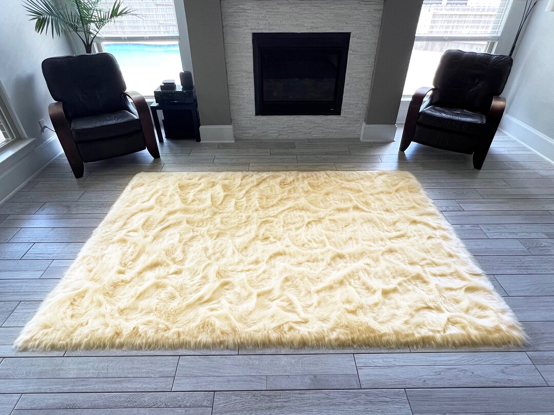 Faux Sheepskin Super Soft,square Shape Area Rug,plush Fur Luxury Shaggy ...