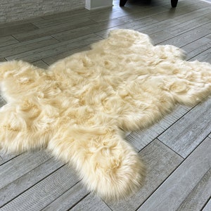 Faux Sheepskin BEAR Shape Rug-colored - Etsy