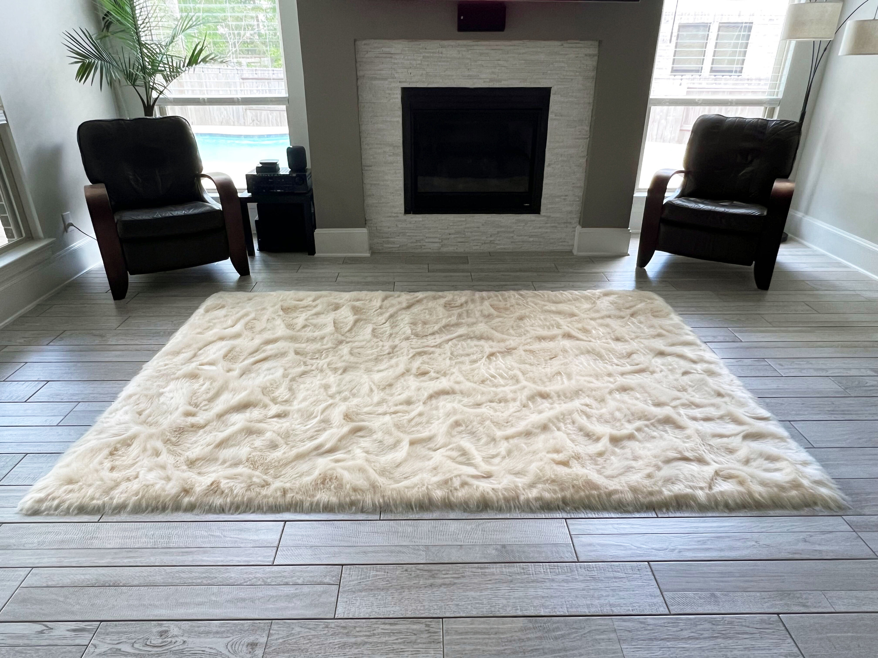 Faux Sheepskin Super Soft,square Shape Area Rug,plush Fur Luxury Shaggy ...