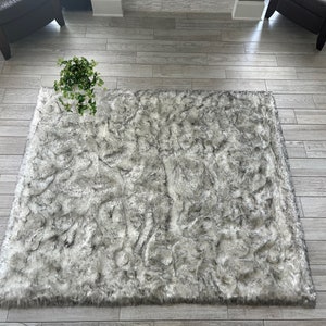 Faux Sheepskin Super Soft,square Shape Area Rug,plush Fur Shaggy Silky ...