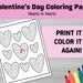 Valentines Day Hearts Coloring Page Printable Coloring Page - Etsy