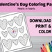 Valentines Day Hearts Coloring Page Printable Coloring Page - Etsy