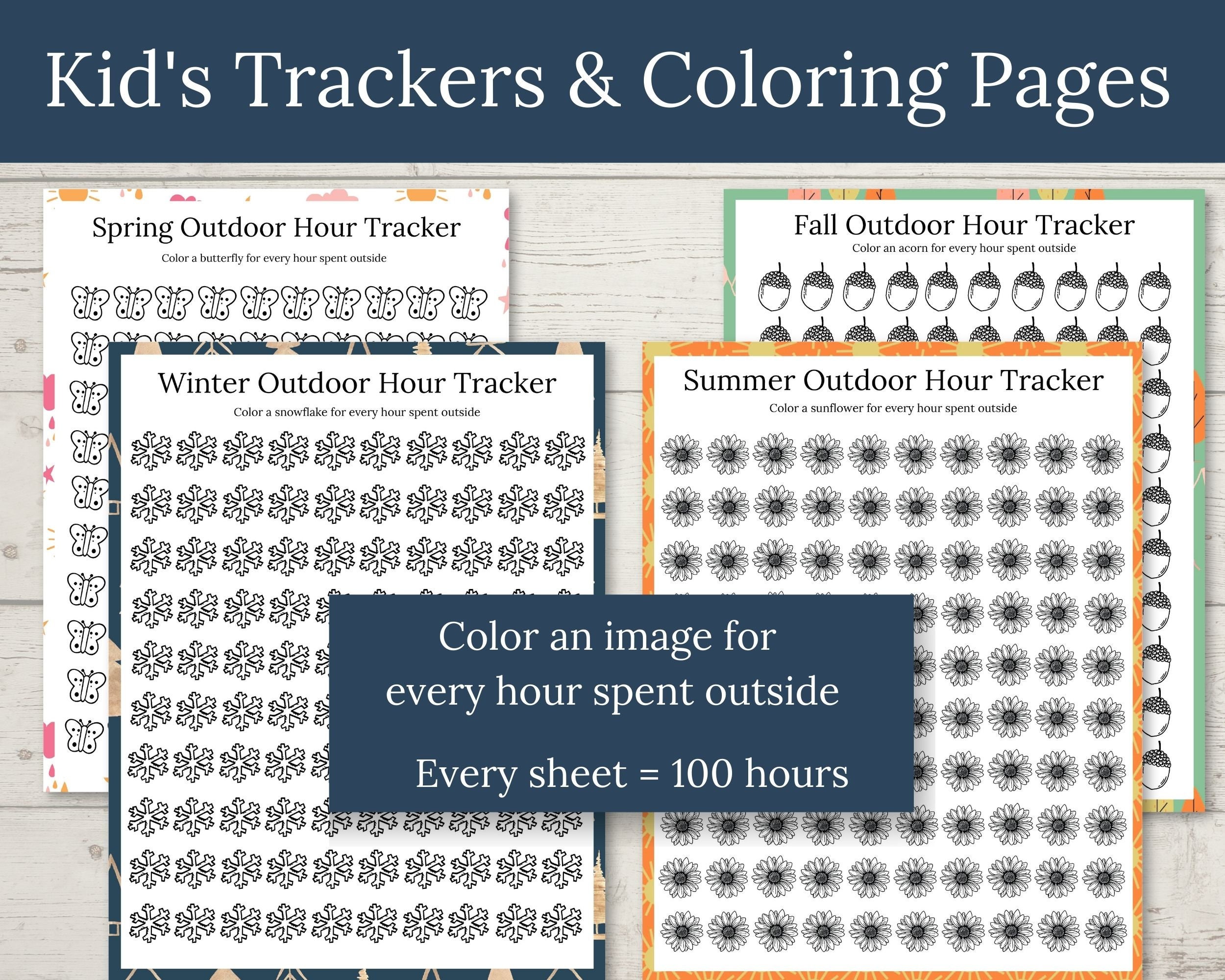 Outdoor Hour Tracker | Outdoor Time Tracker | Outdoor Tracker | 1000 ...