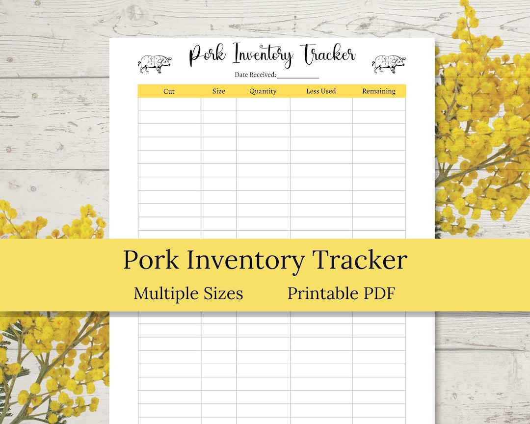 Pork Inventory Tracker | Kitchen Inventory Printable | Freezer ...