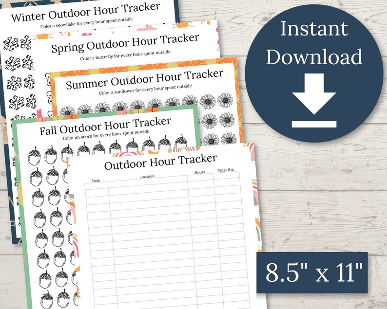 Outdoor Hour Tracker | Outdoor Time Tracker | Outdoor Tracker | 1000 ...