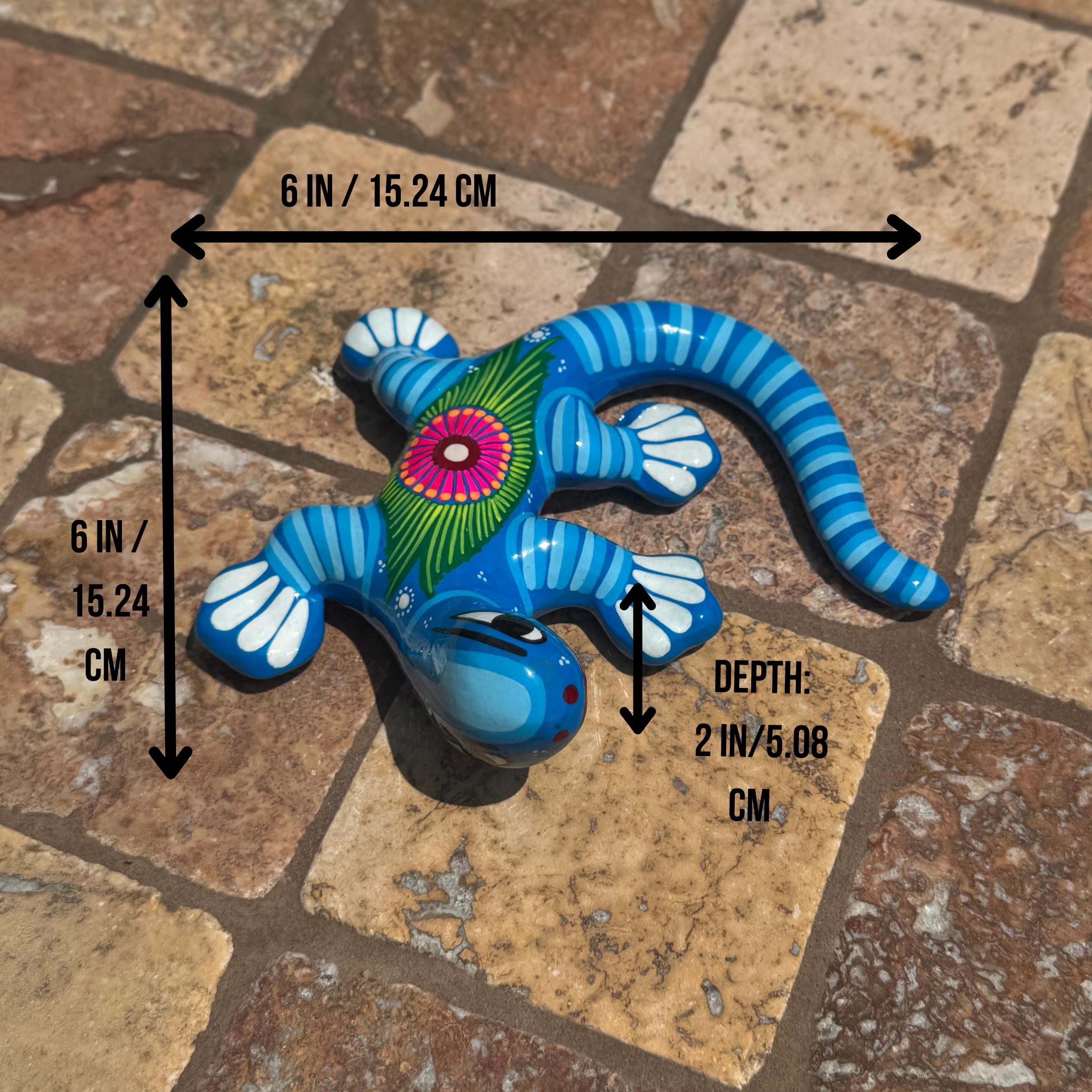 Talavera Clay Lizard | Handmade and Hand-painted in Mexico | Wall Art ...