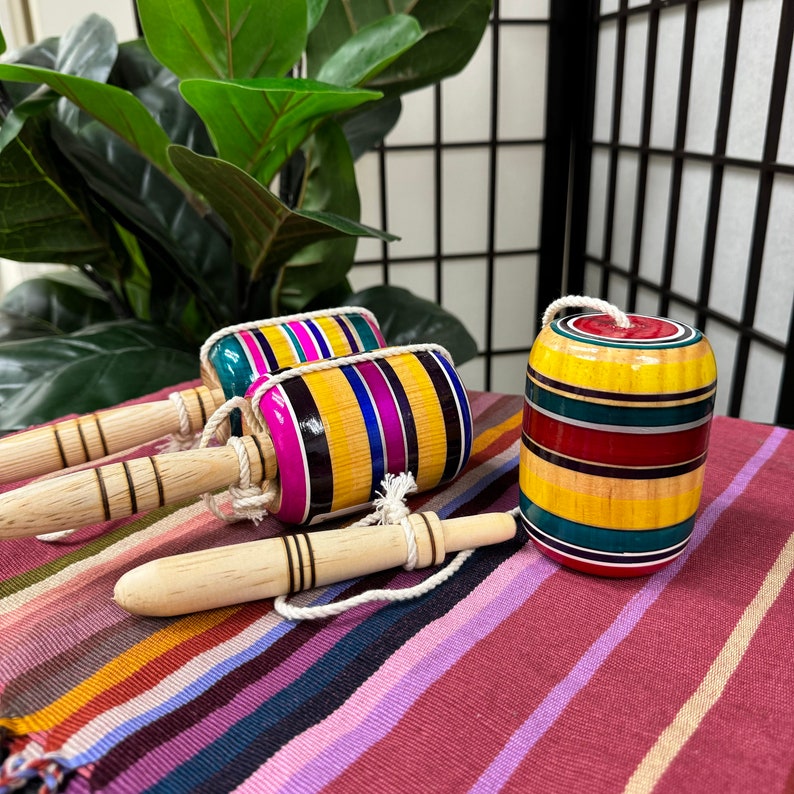 Mexican Wood Toy Balero Multicolor Handmade Authentic From Mexico ...