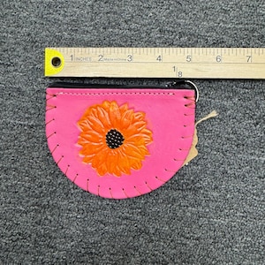 Half Moon Mexican Leather Hand Made "monedero" Coin Purse Accessory ...