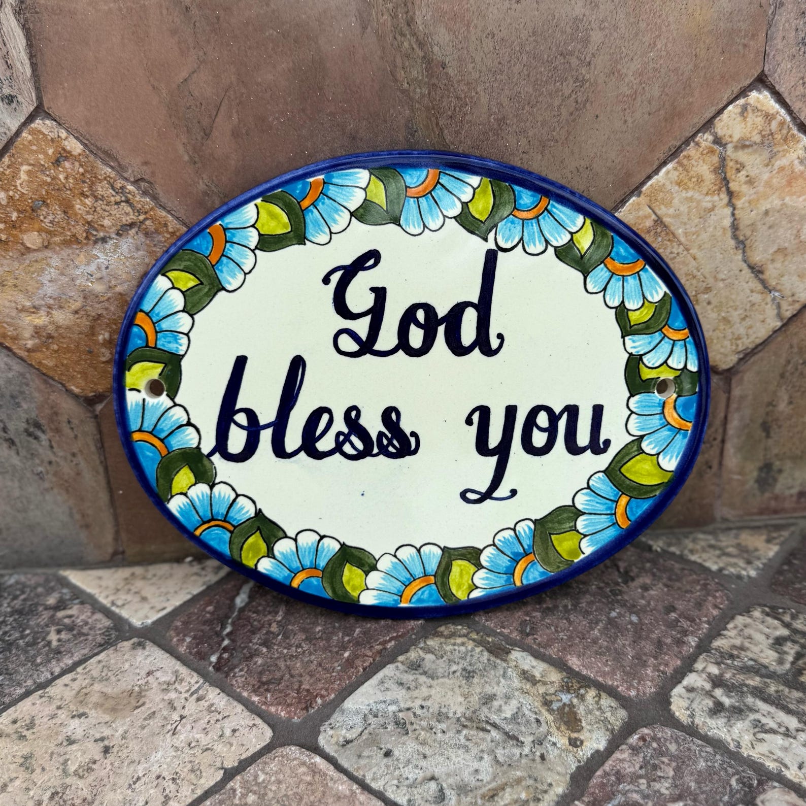 Pottery Welcome Signs | Handmade in Mexico | Hanging Wall Decor | God ...