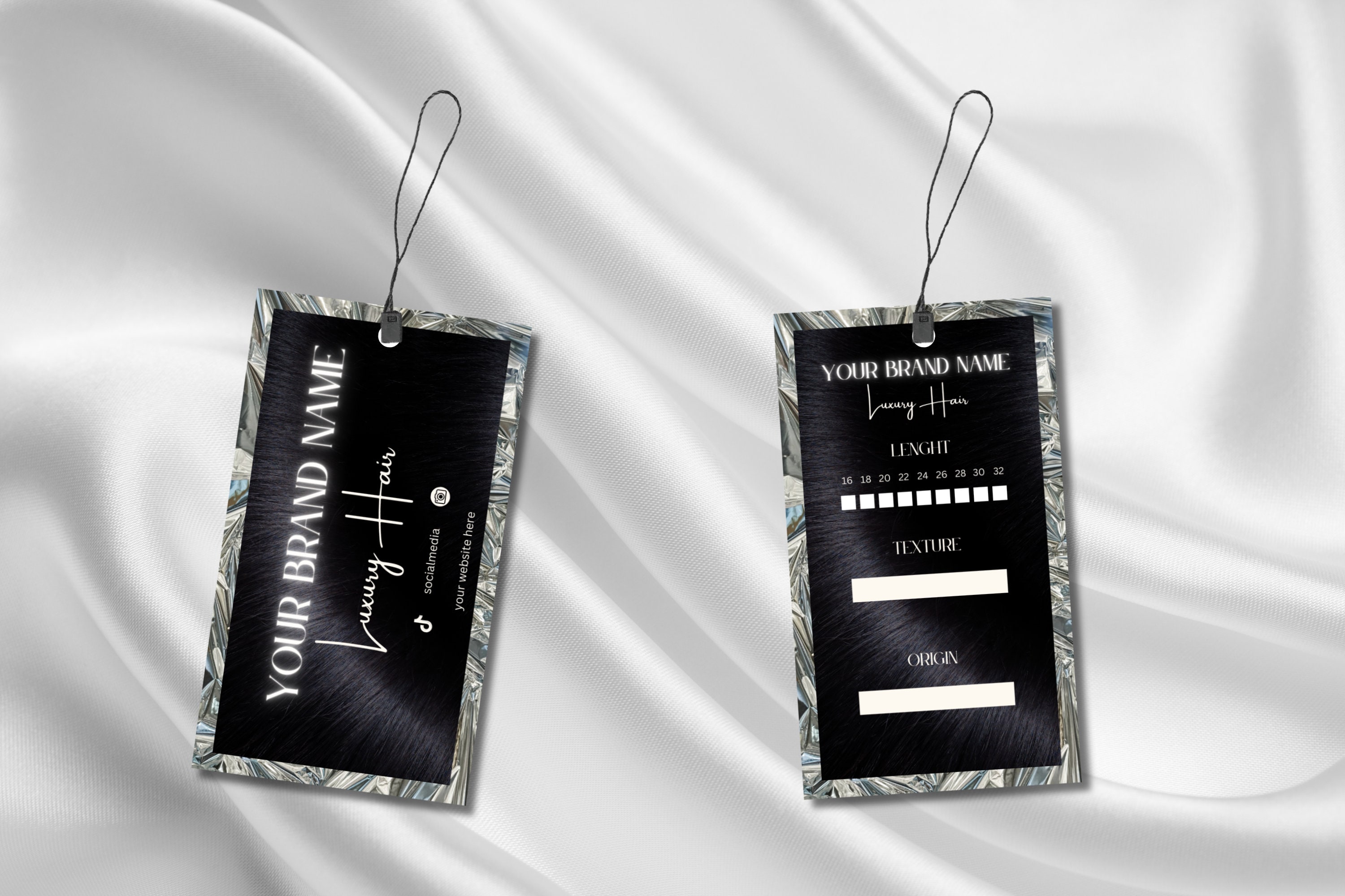 EDITABLE Hang Tag Template for Hair Bundles| CANVA| Digital Download - Etsy