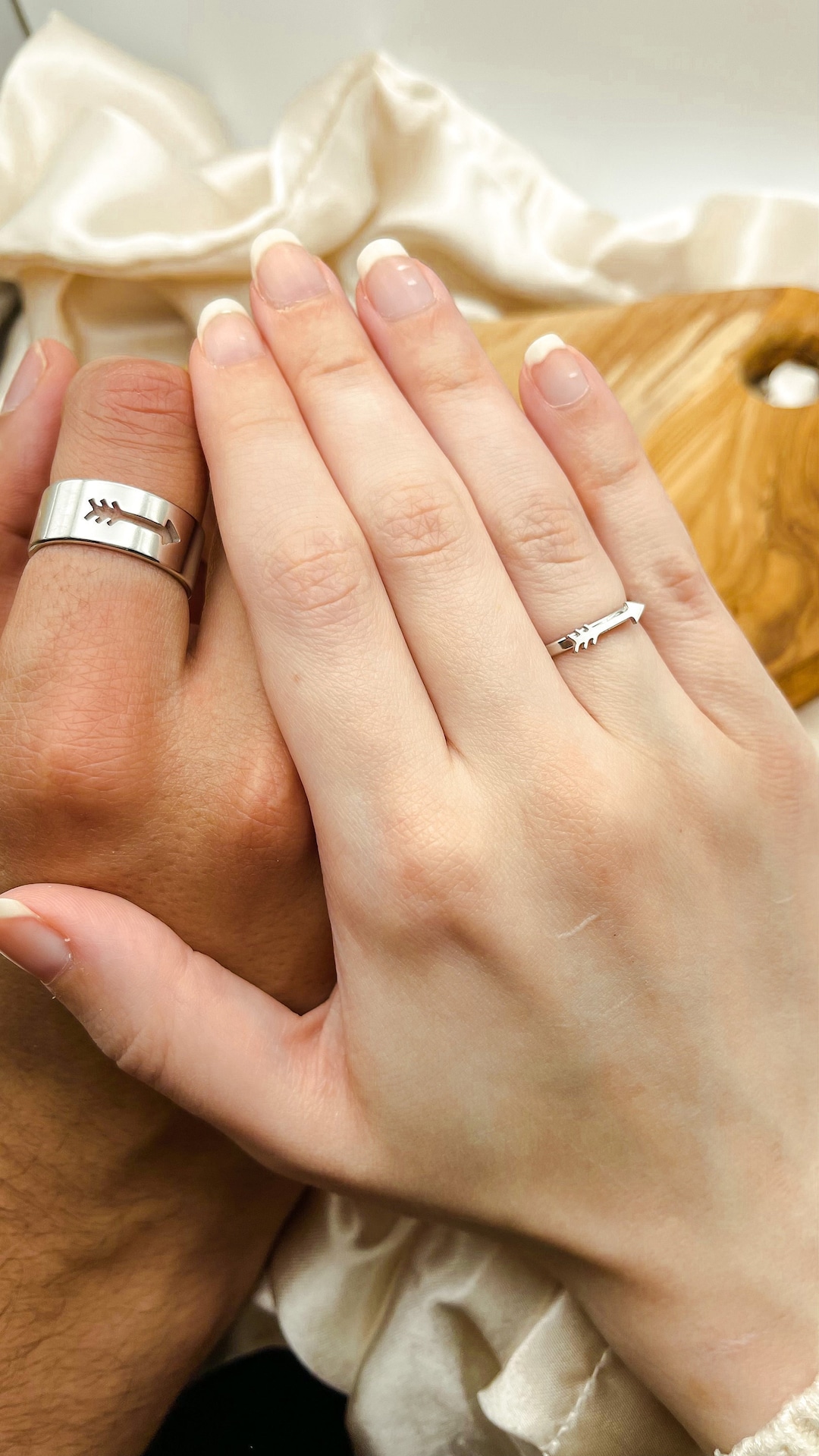 Couple Ring Set of 2 Arrow Rings, Stainless Steel Couples Rings Couples ...