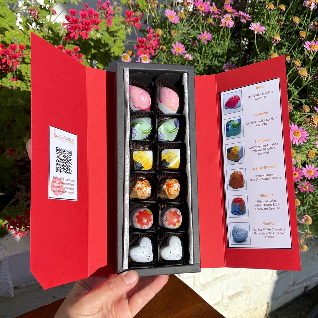 Assorted 12-piece Chocolate Box, Gourmet Handmade Bonbons, Artisan ...