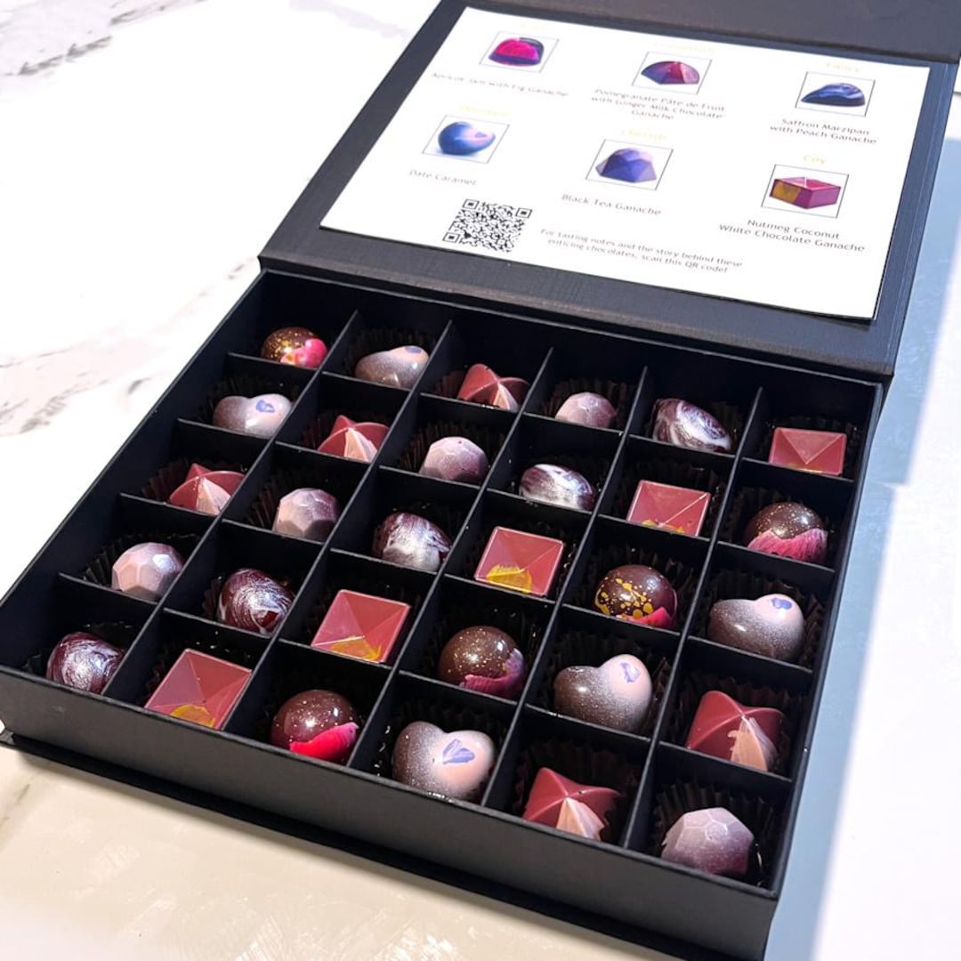 Assorted Large 30-piece Chocolate Box, Gourmet Handmade Bonbons ...