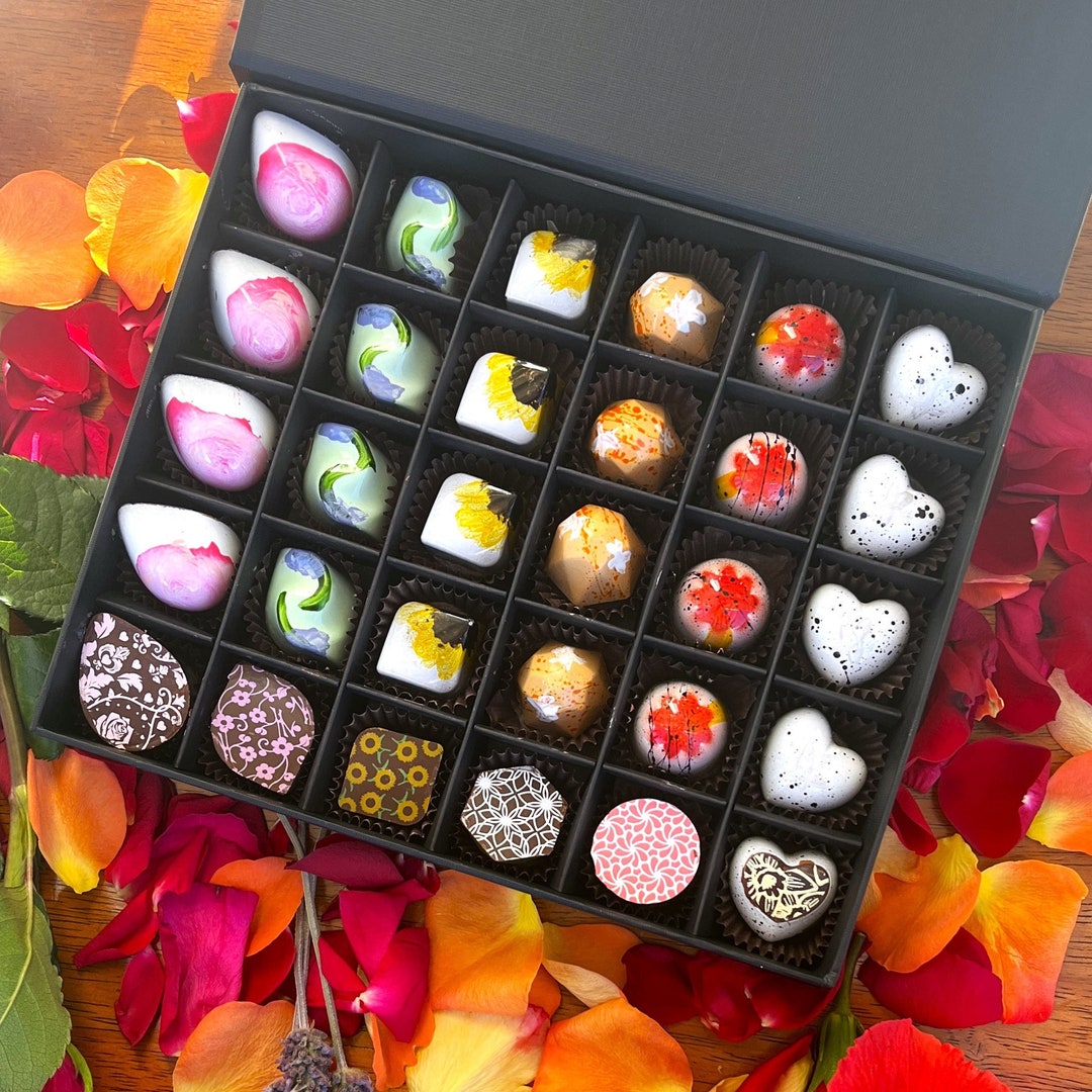 Assorted Large 30-piece Chocolate Box, Gourmet Handmade Bonbons ...