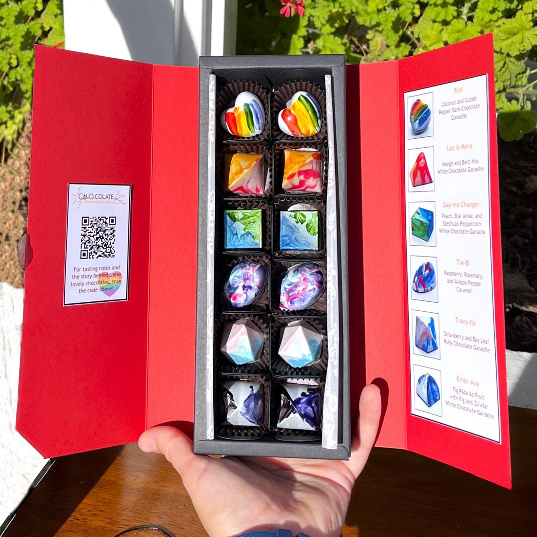 Assorted 12-piece Chocolate Box, Gourmet Handmade Bonbons, Artisan ...