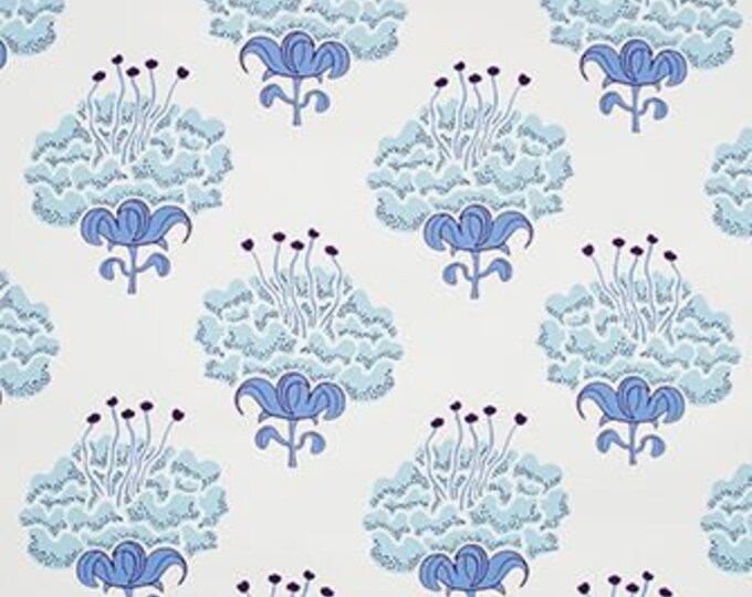 Katie Ridder, Peony Fabric in Blueberry - Etsy