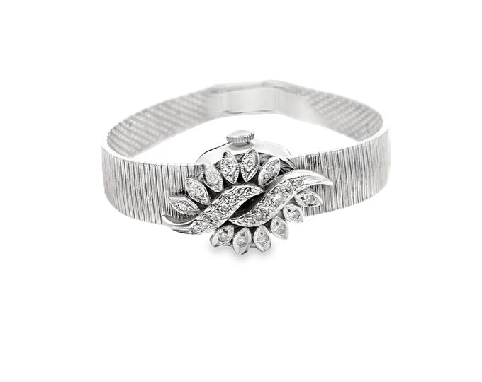 14k White Gold Belvil Diamond Watch - Etsy