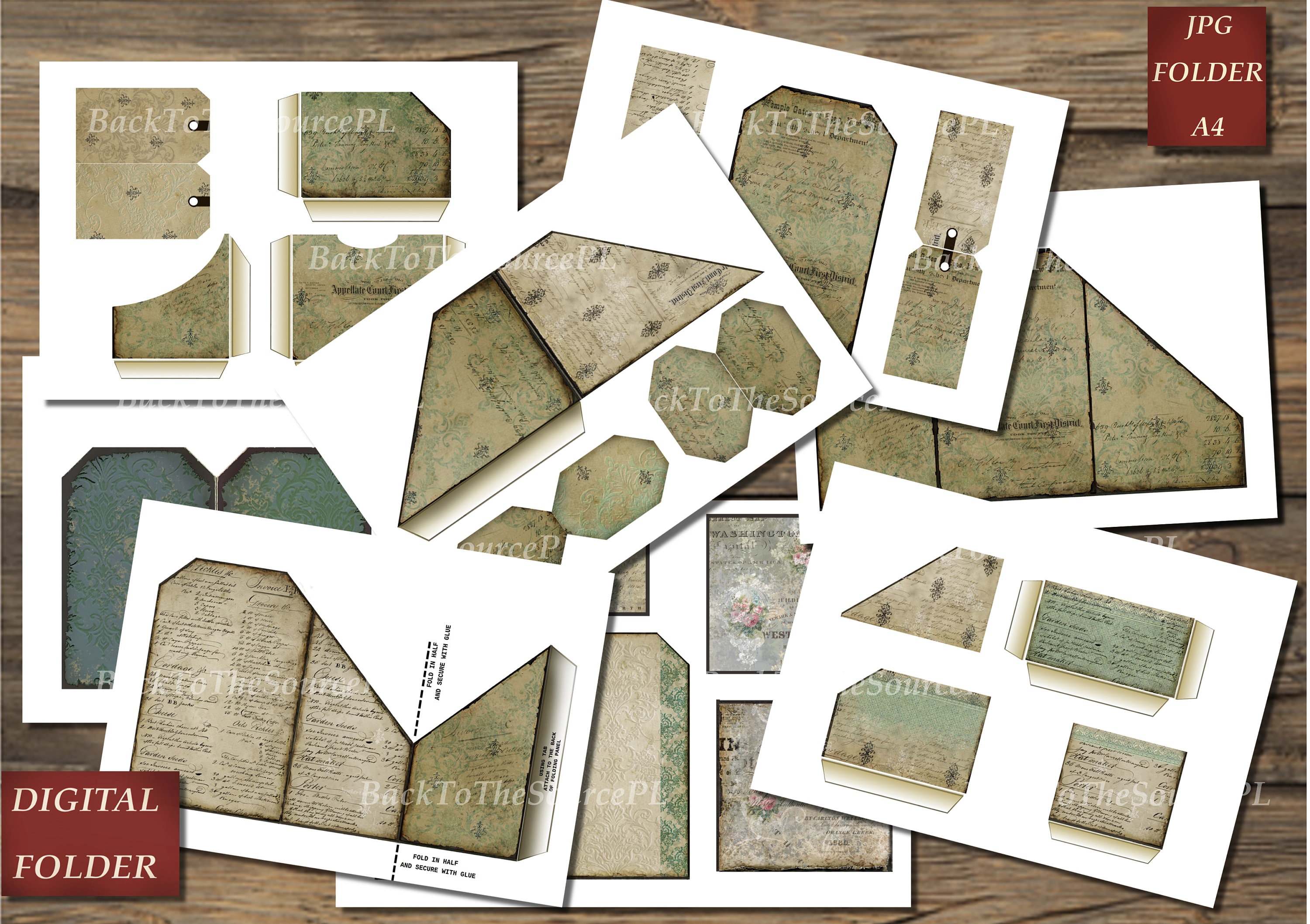 Handwritten Texture Junk Journal Kit Vintage Journals - Etsy