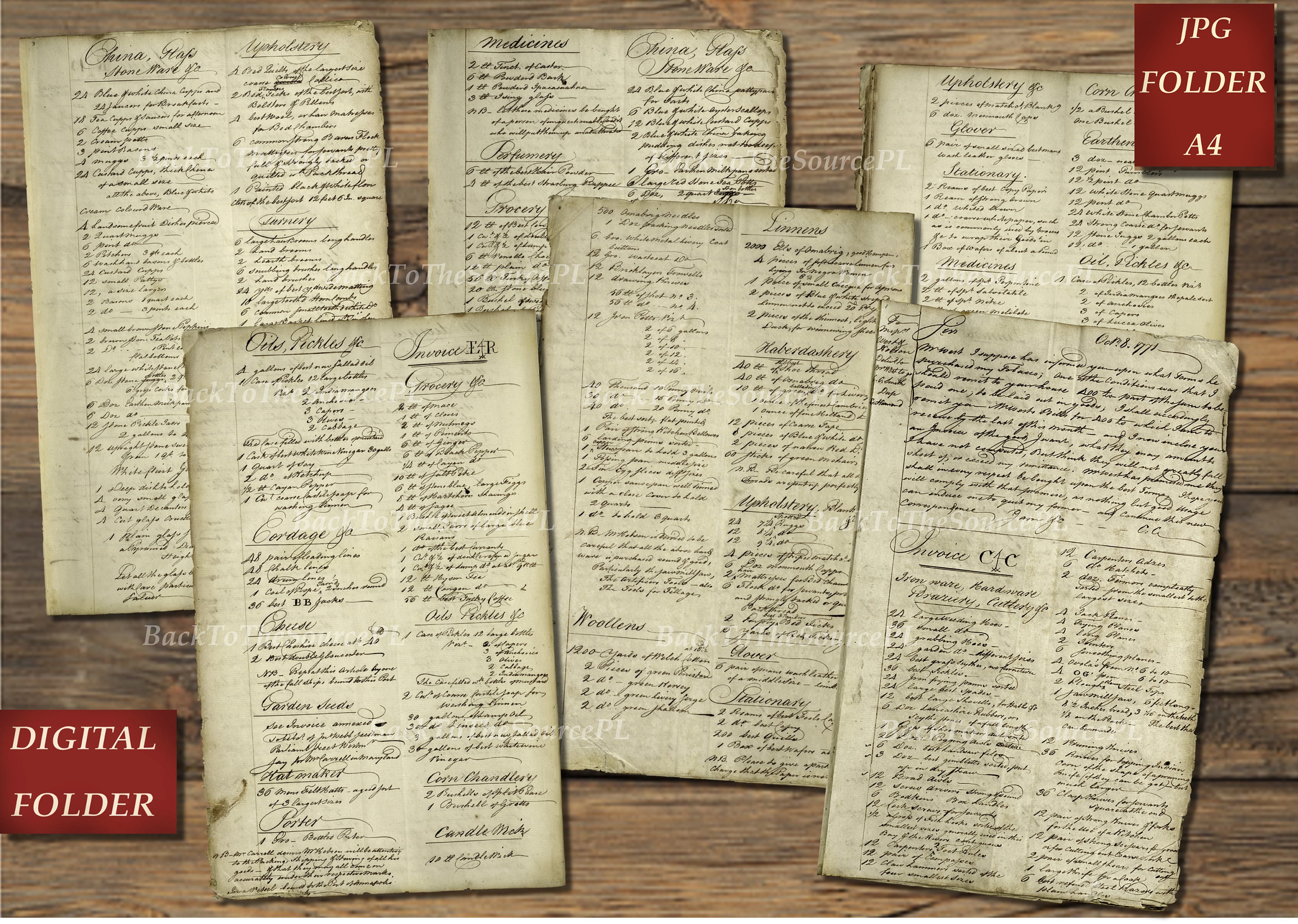 Vintage Ledger Pages Digital 1770's Antique Accounting - Etsy