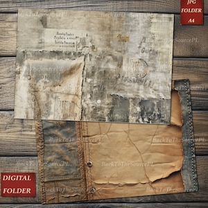 Skinny Junk Journal Kit, Grunge Folio, Printable Ephemera, Craft Kit ...