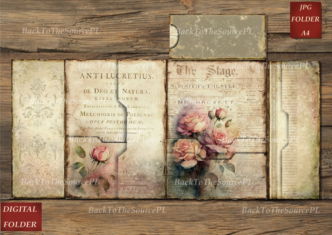 Watercolor Roses, Junk Journal Kit, Vintage Journals, Scrapbooks ...