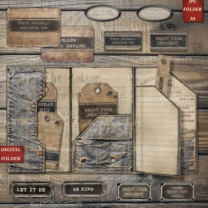 Skinny Junk Journal Kit, Grunge Folio, Printable Ephemera, Craft Kit ...