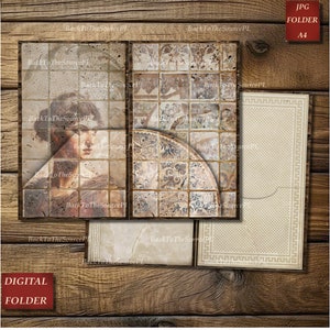 Antique Junk Journal, Printable Frescoes, Ancient Journal Kit, Collage ...