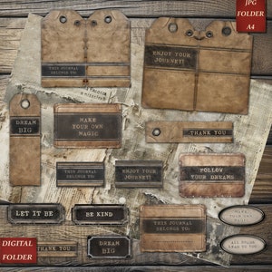 Skinny Junk Journal Kit, Grunge Folio, Printable Ephemera, Craft Kit ...
