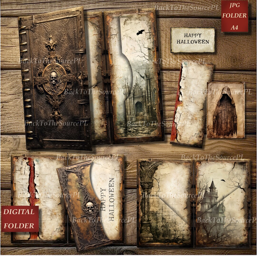 Halloween Junk Journal Kit, Halloween Ephemera, Spooky Pages ...