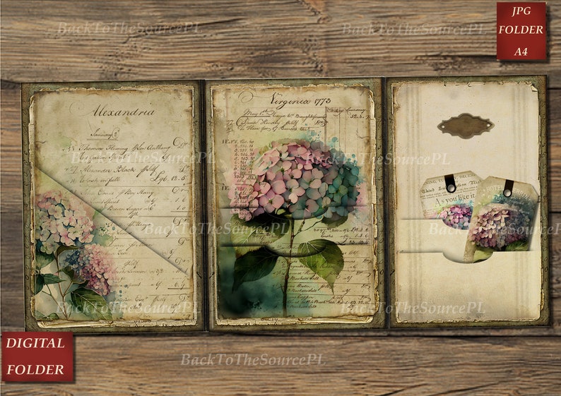 Watercolor Garden Junk Journal Kit, Scrapbooks, Collage Sheet, Vintage ...