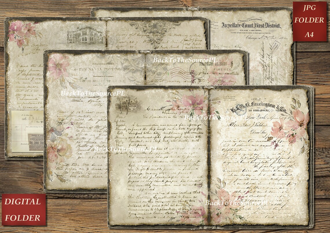 Vintage Pages Junk Journal Kit Journal Supplies Printable - Etsy