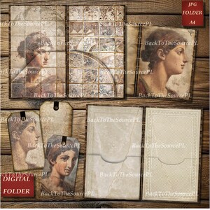 Antique Junk Journal, Printable Frescoes, Ancient Journal Kit, Collage ...
