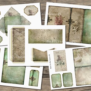Old Junk Journal Kit, Grungy Leather Scrapbooks, Ephemera Pack, Vintage ...