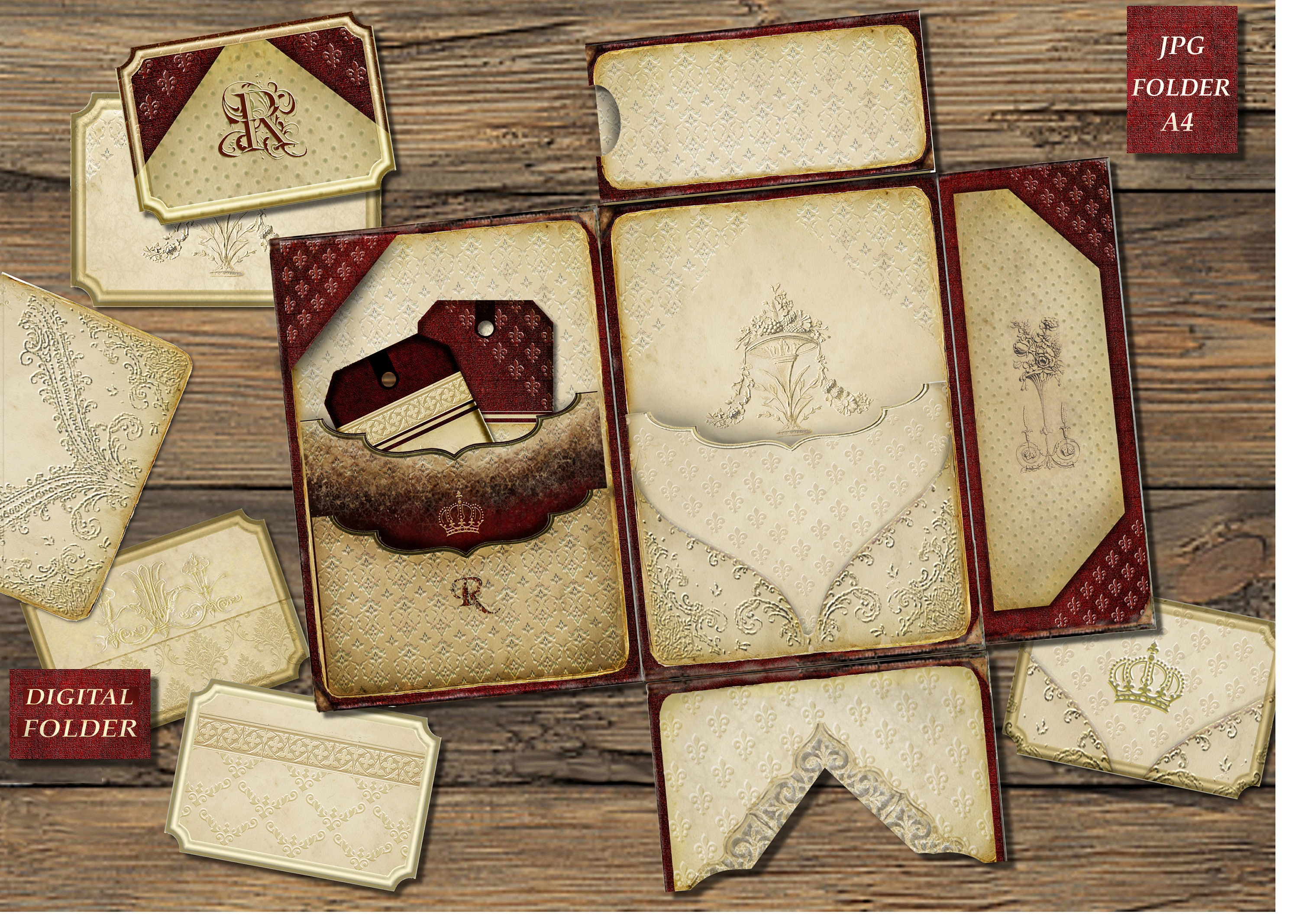 Junk Journal Kit Ephemera Pack Royal Folio Journal - Etsy