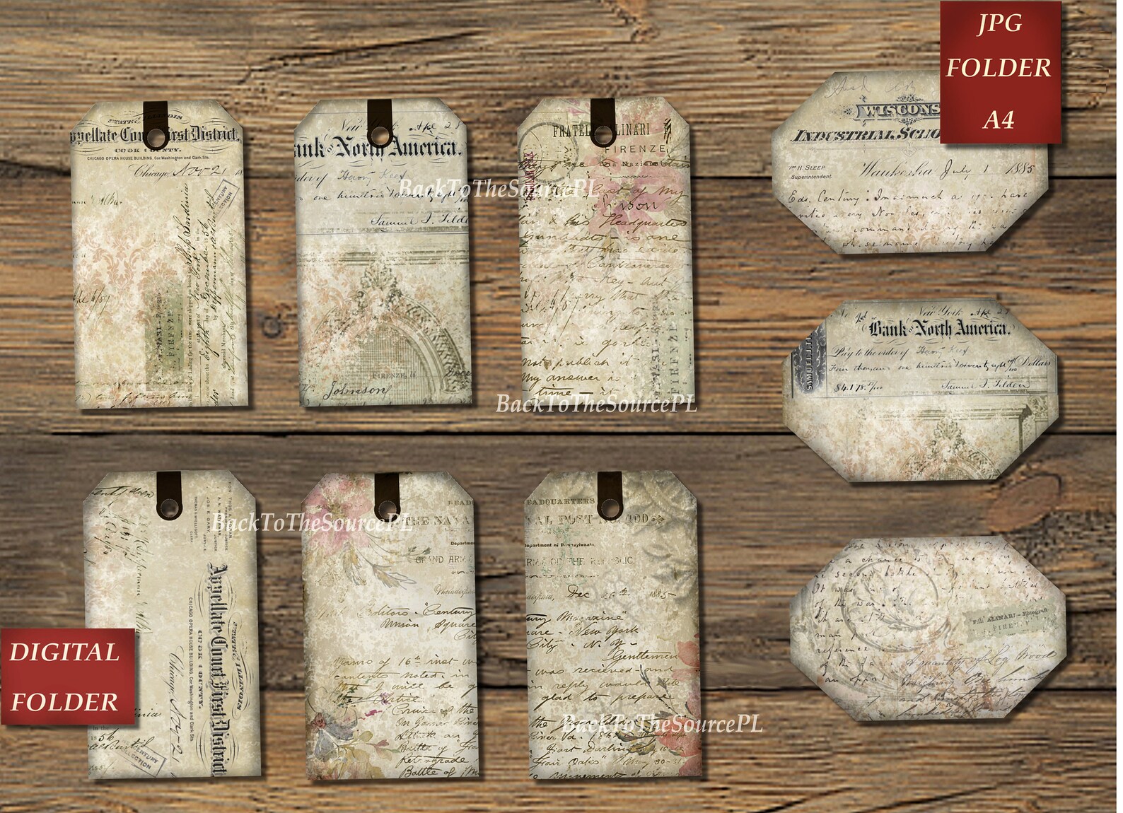 Vintage Pages, Junk Journal Kit, Journal Supplies, Printable Ephemera ...
