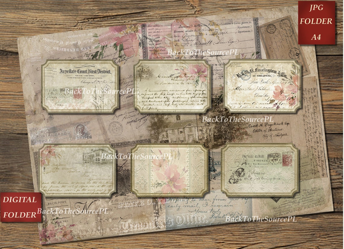 Vintage Pages Junk Journal Kit Journal Supplies Printable - Etsy