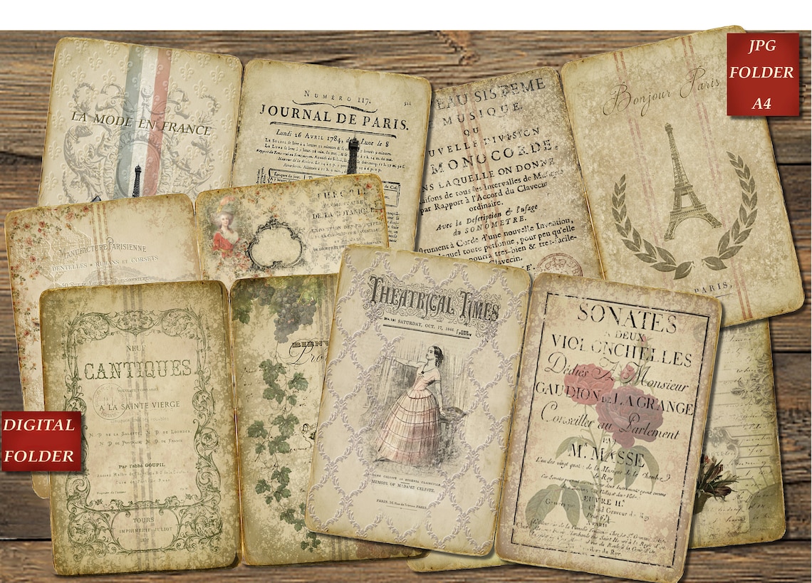 Paris Junk Journal Kit French Vintage Paper Journal - Etsy